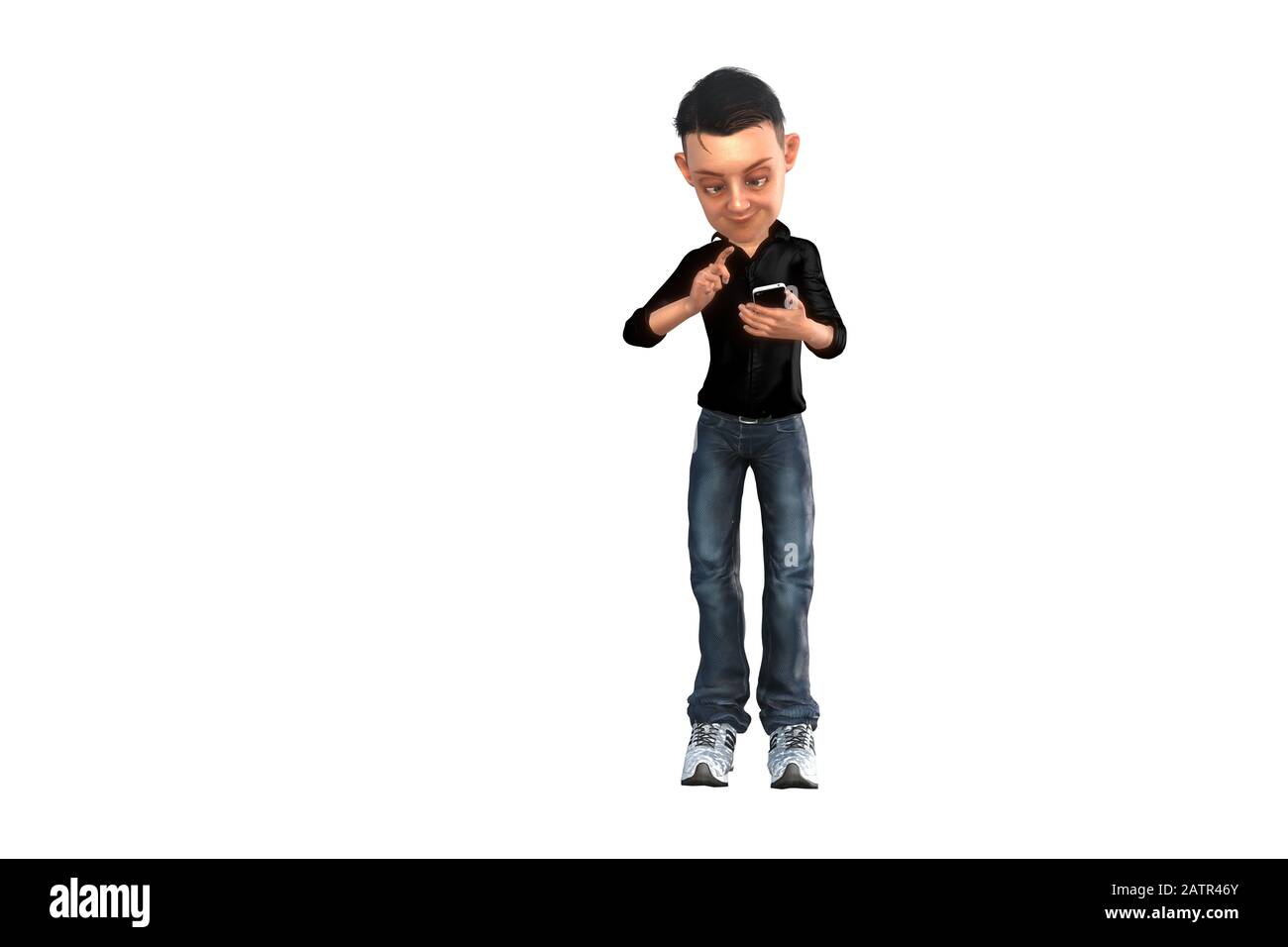 Person talking on phone walking Cut Out Stock Images & Pictures - Alamy