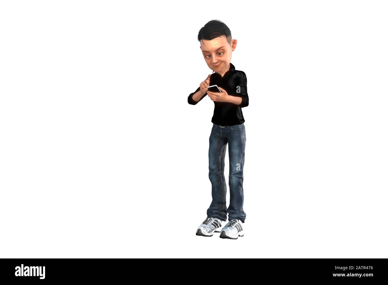 Phone fitness man on Cut Out Stock Images & Pictures - Alamy