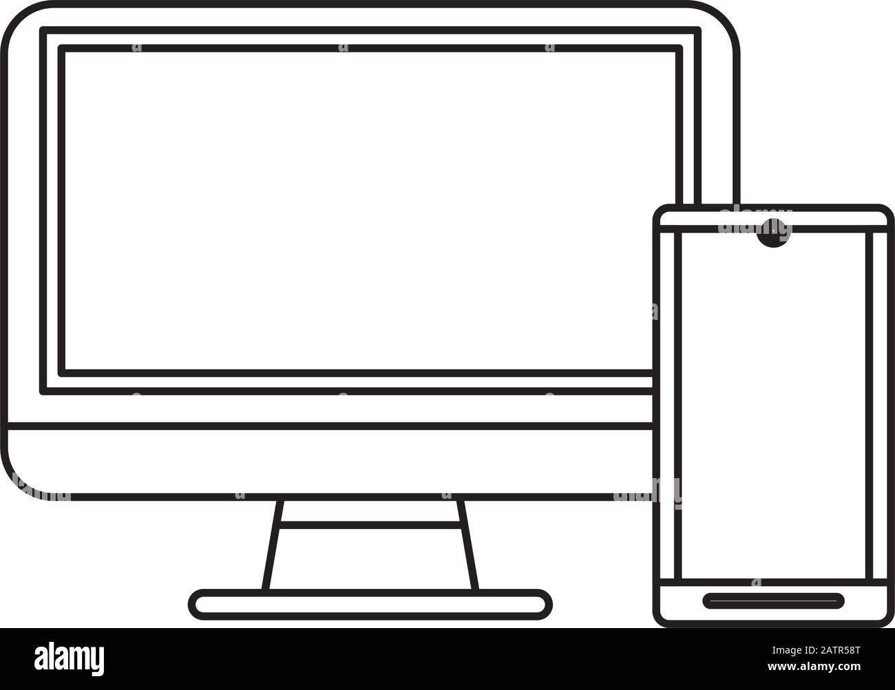 desktop computer and smartphone devices Stock Vector Image & Art - Alamy