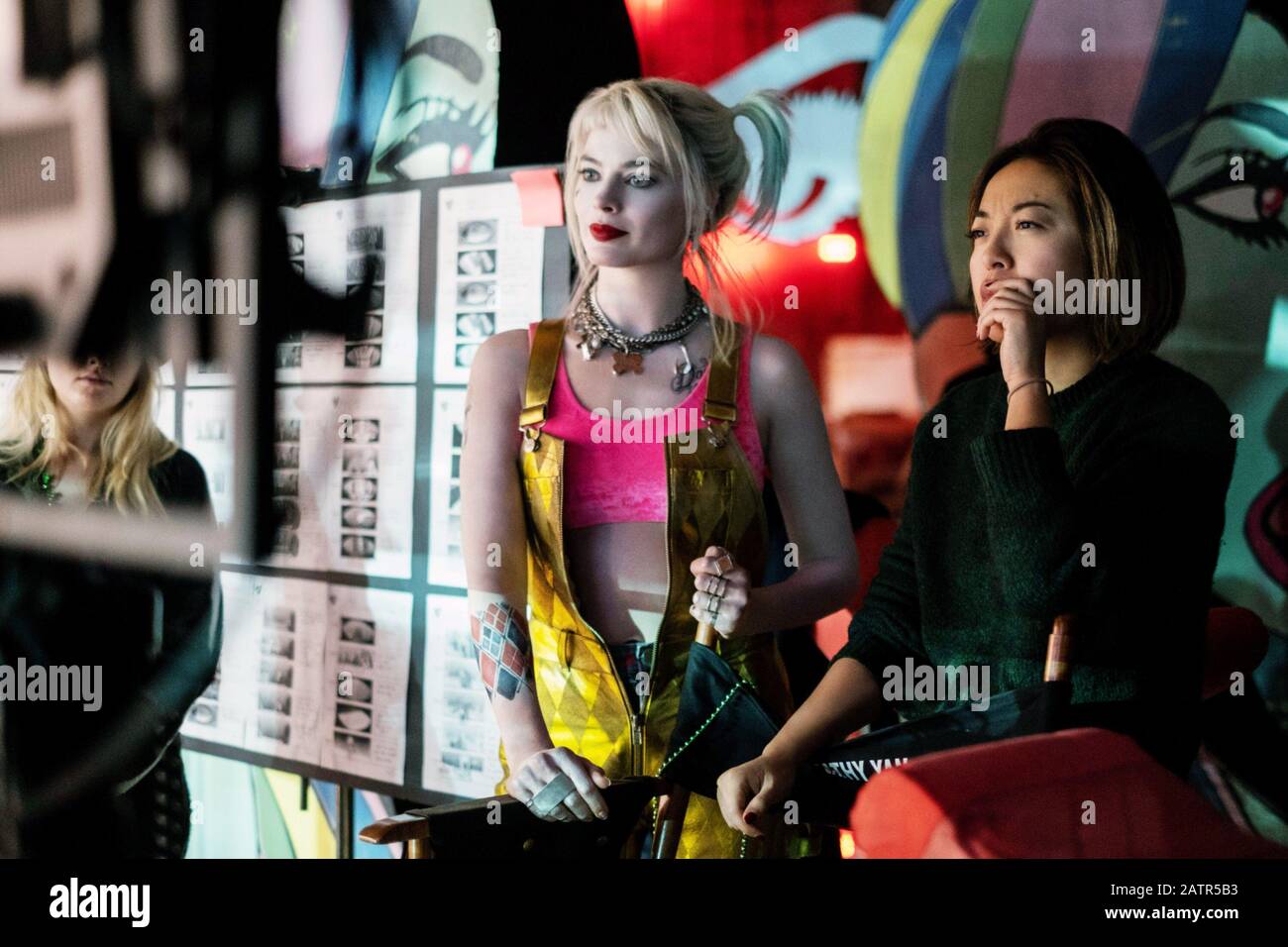 BIRDS OF PREY, from left: Margot Robbie, director Cathy Yan, on-set ...