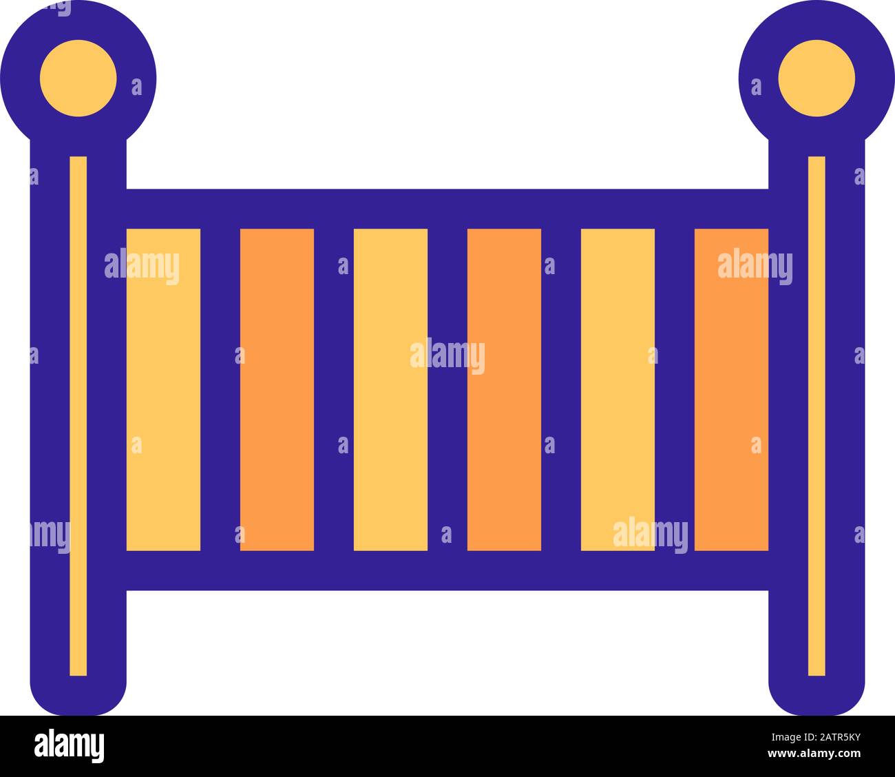 Baby bed icon vector. Isolated contour symbol illustration Stock Vector ...