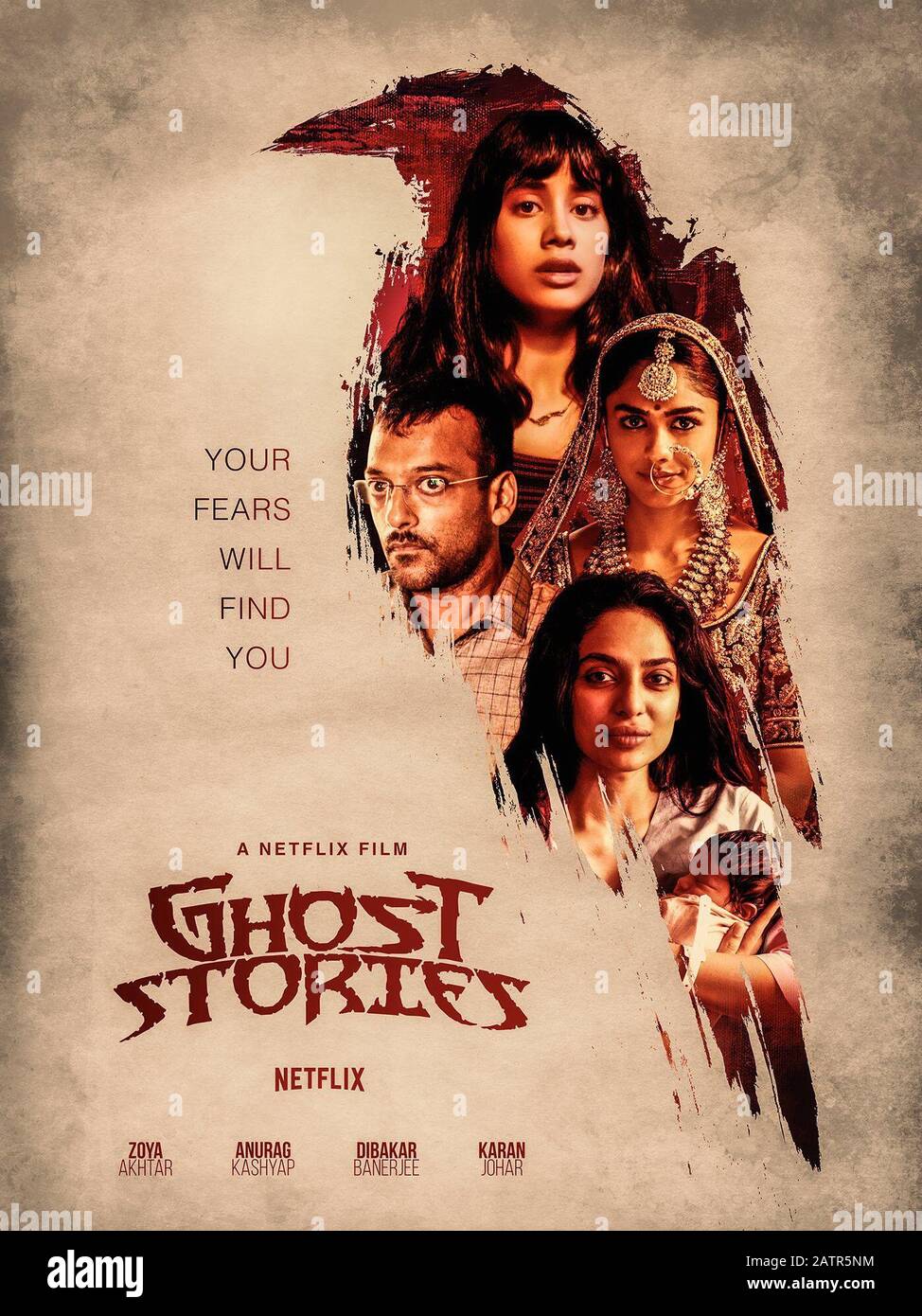 GHOST STORIES, poster, clockwise from top: Janhvi Kapoor, Mrunal Thakur, Sobhita Dhulipala ...