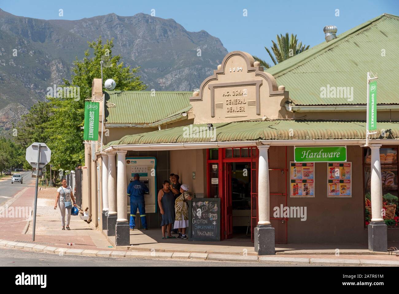 Greyton, Overberg, Western cape, South Africa. Dec 2019. Town centre of ...