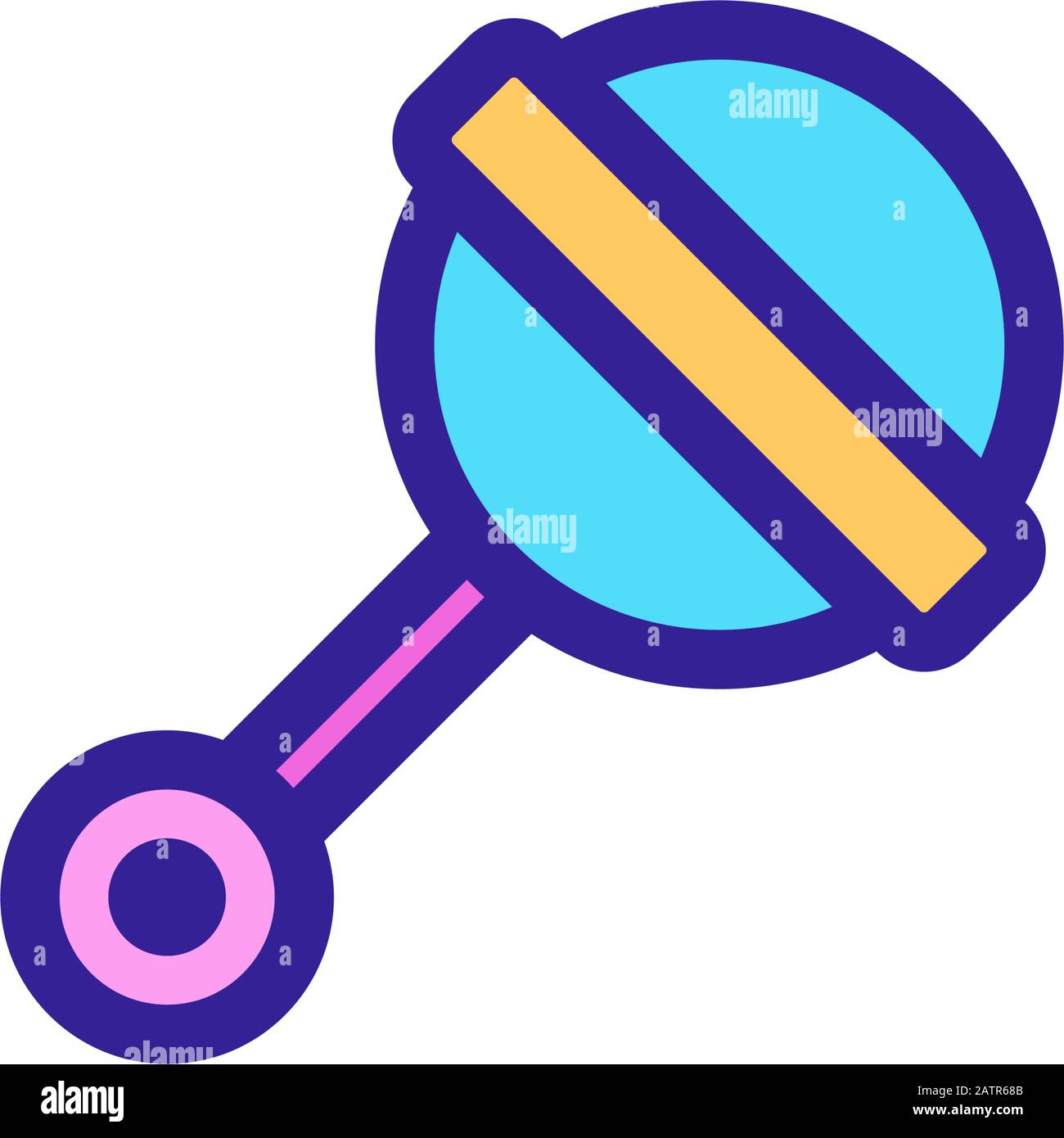 Baby rattle icon vector. Isolated contour symbol illustration Stock ...