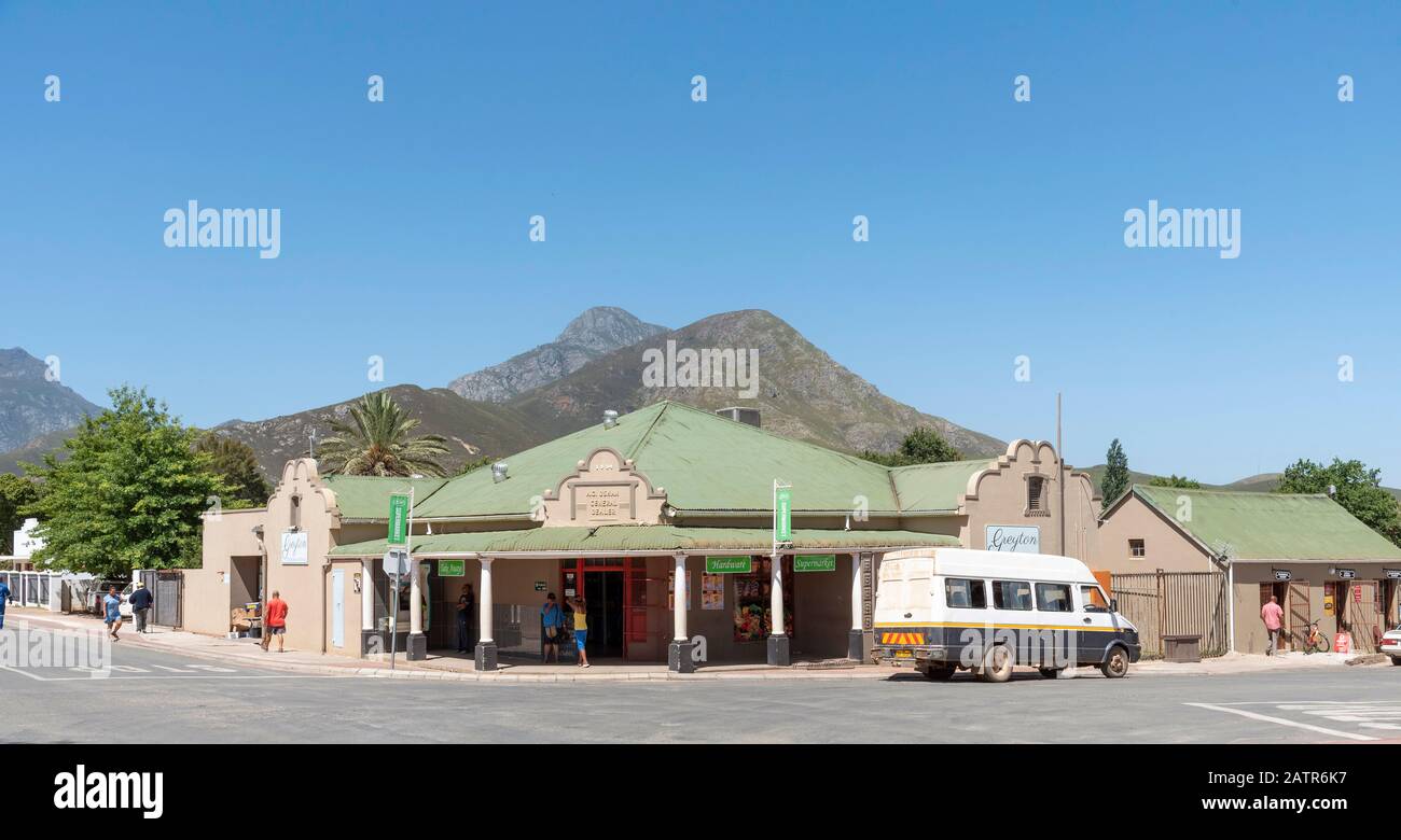 Greyton, Overberg, Western cape, South Africa. Dec 2019. Town centre of ...