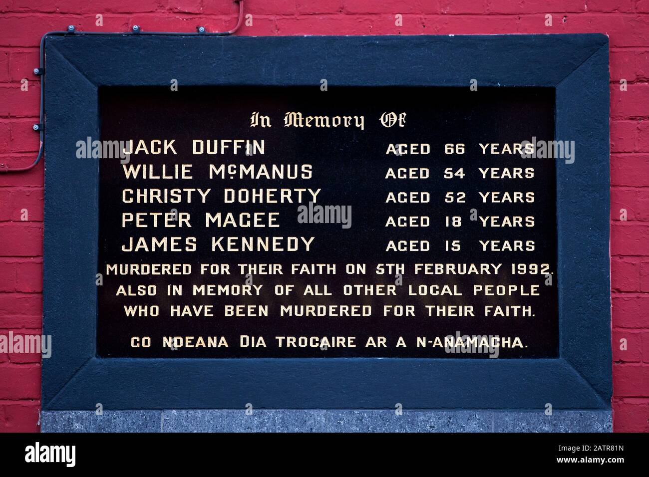 A memorial to Jack Duffin, Willie McManus, Christy Doherty, Peter Magee ...