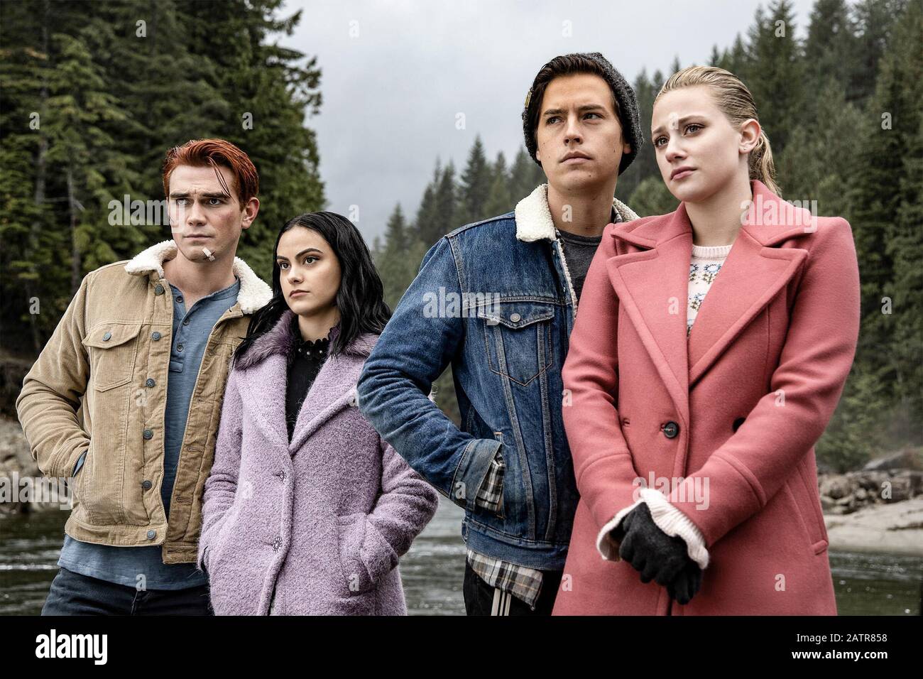 RIVERDALE, from left: KJ Apa, Camila Mendes, Cole Sprouse, Lili Reinhart, 'Chapter Sixty- Six ...