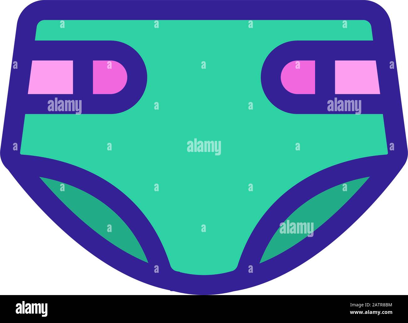 Baby diapers icon vector. Isolated contour symbol illustration Stock ...