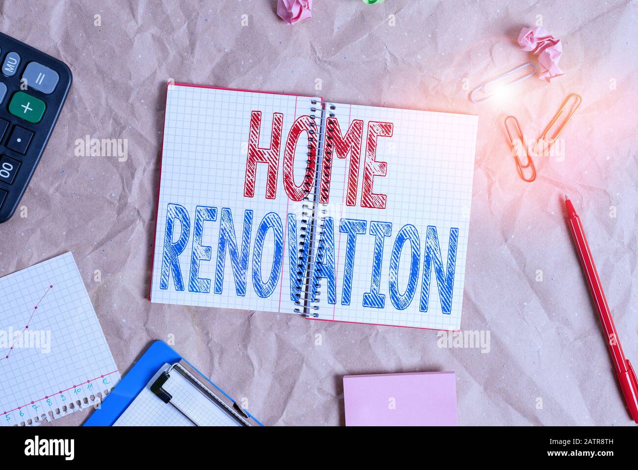Handwriting text Home Renovation. Conceptual photo process of ...