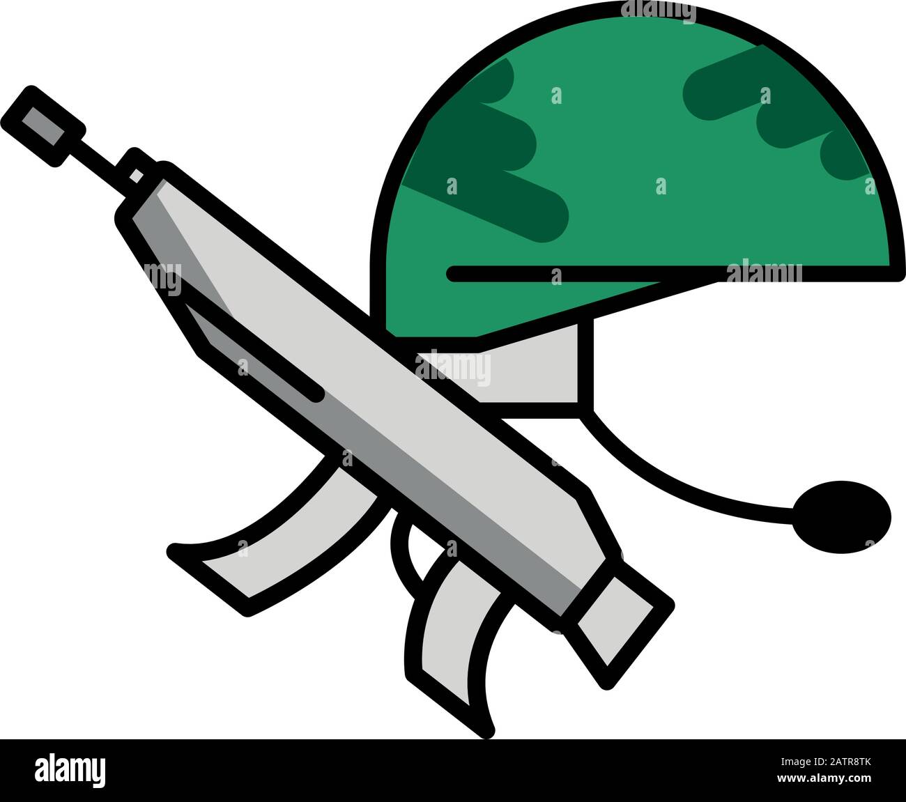 gun military force with helmet Stock Vector Image & Art - Alamy