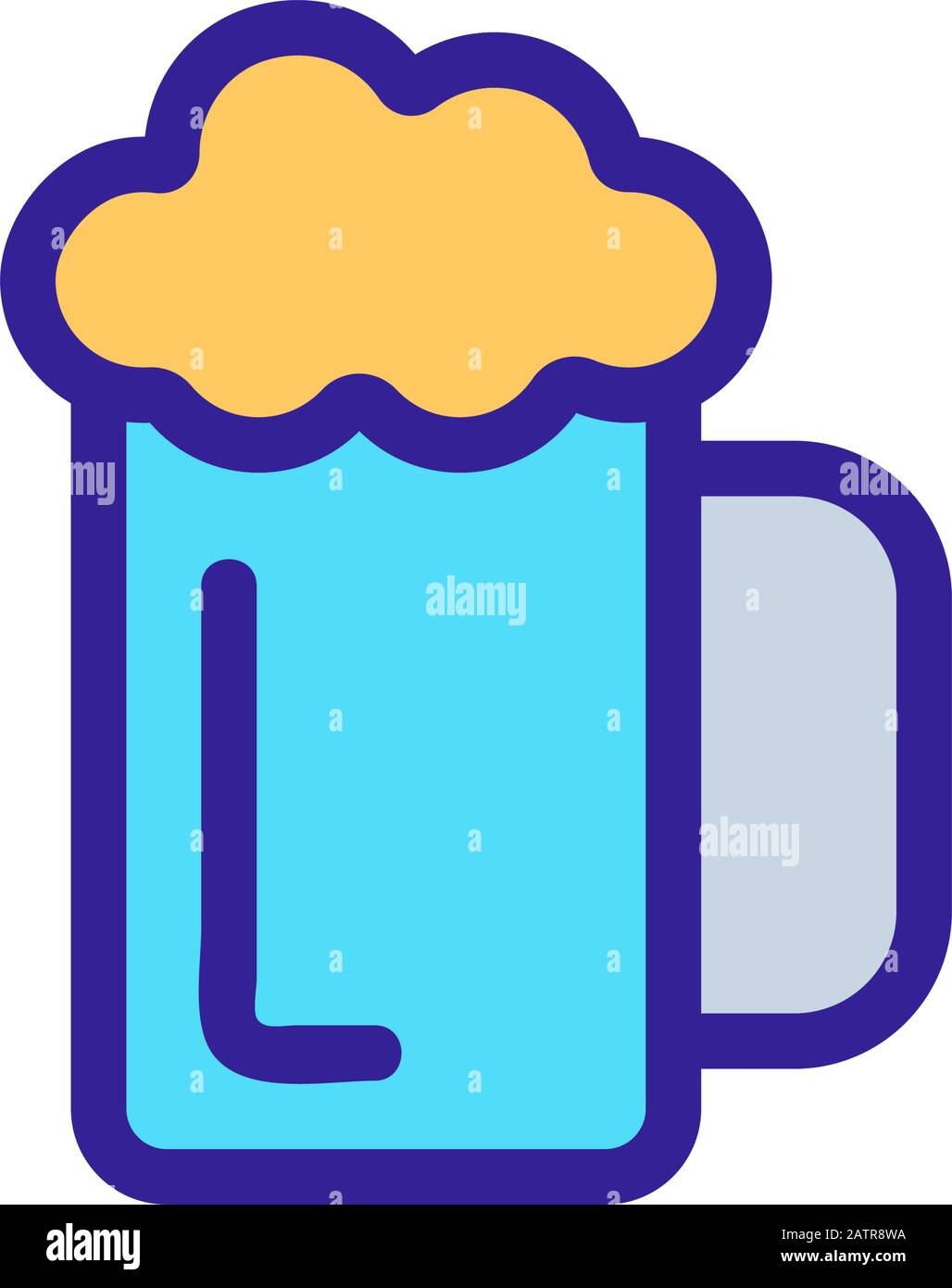 glass with beer icon vector. Isolated contour symbol illustration Stock ...
