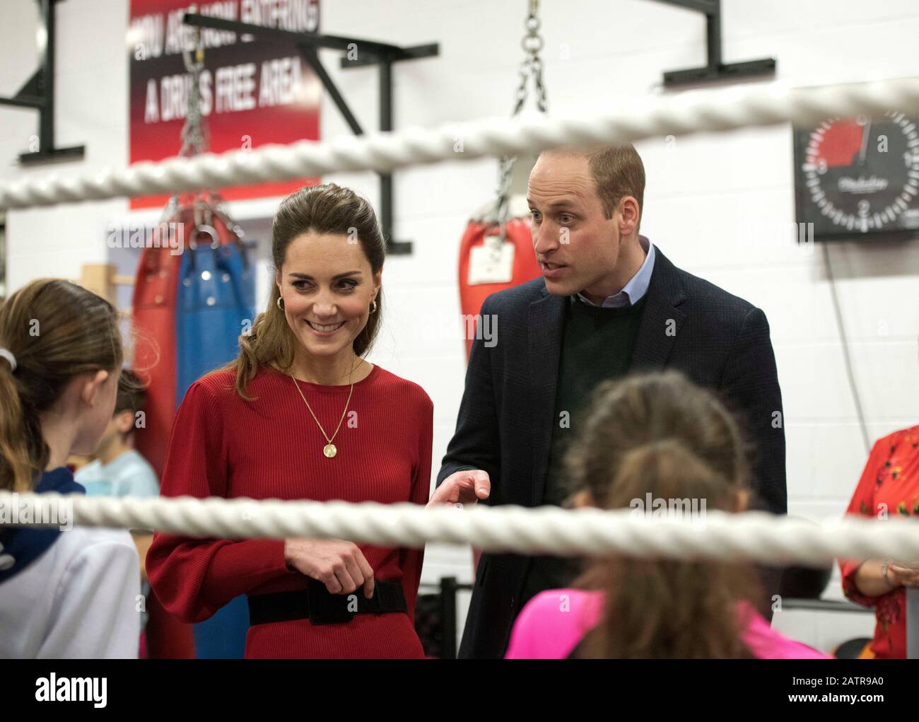 The Duke and Duchess of Cambridge during a visit to Bulldogs Boxing ...