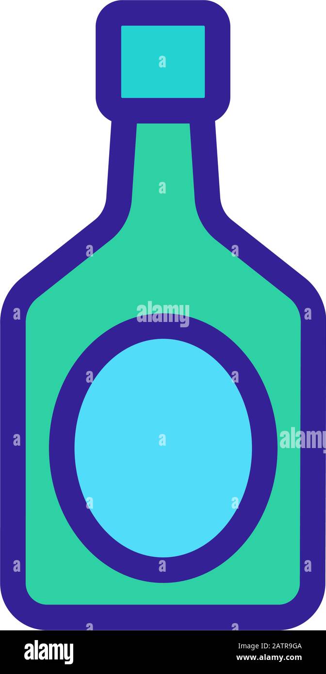 A bottle of liquor icon vector. Isolated contour symbol illustration ...