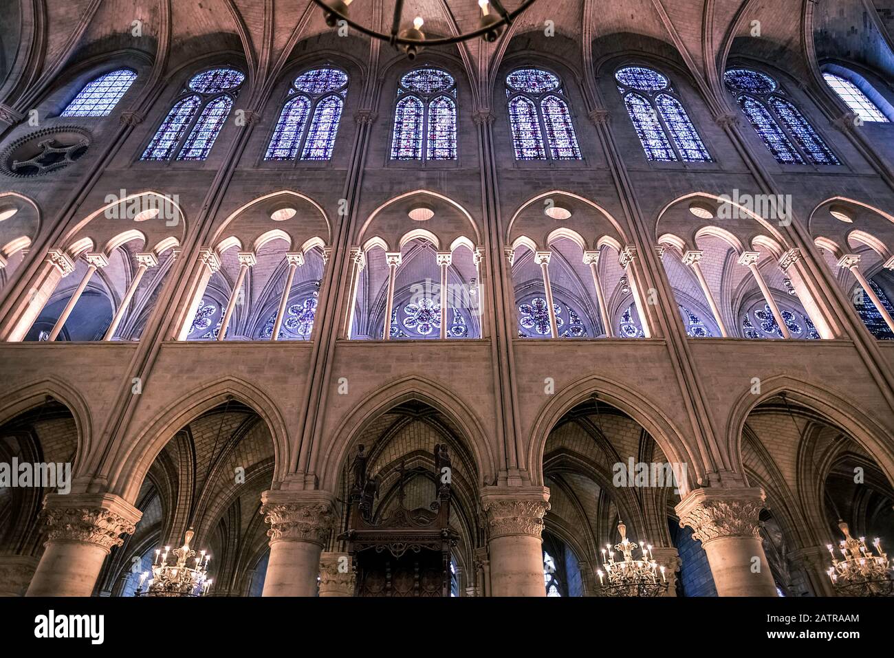 Interior views of the Notre-Dame Cathedral Stock Photo - Alamy