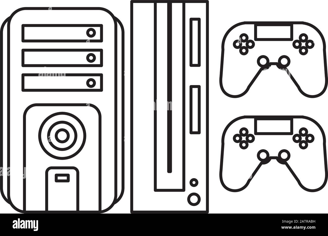 computer desktop tower with video game console Stock Vector Image & Art ...