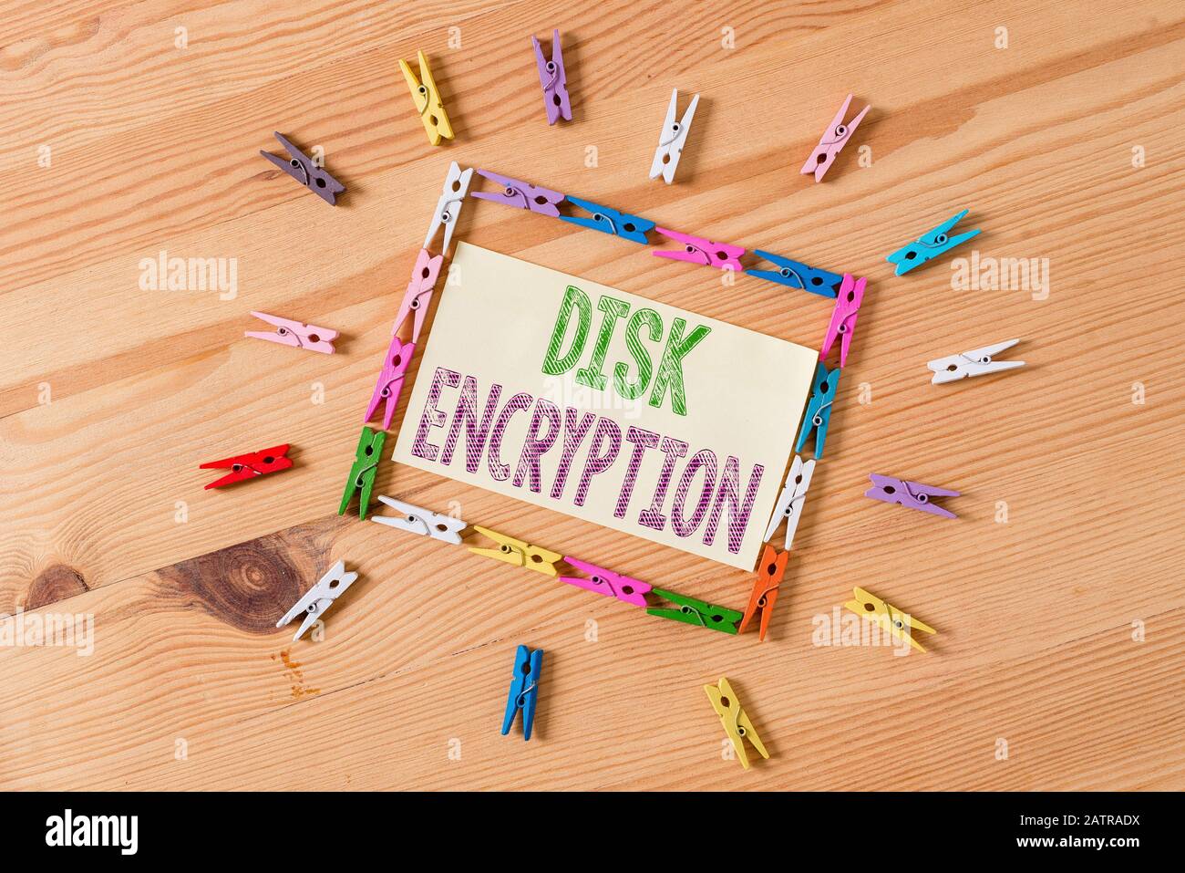 Word writing text Disk Encryption. Business photo showcasing the security mechanism used to ...