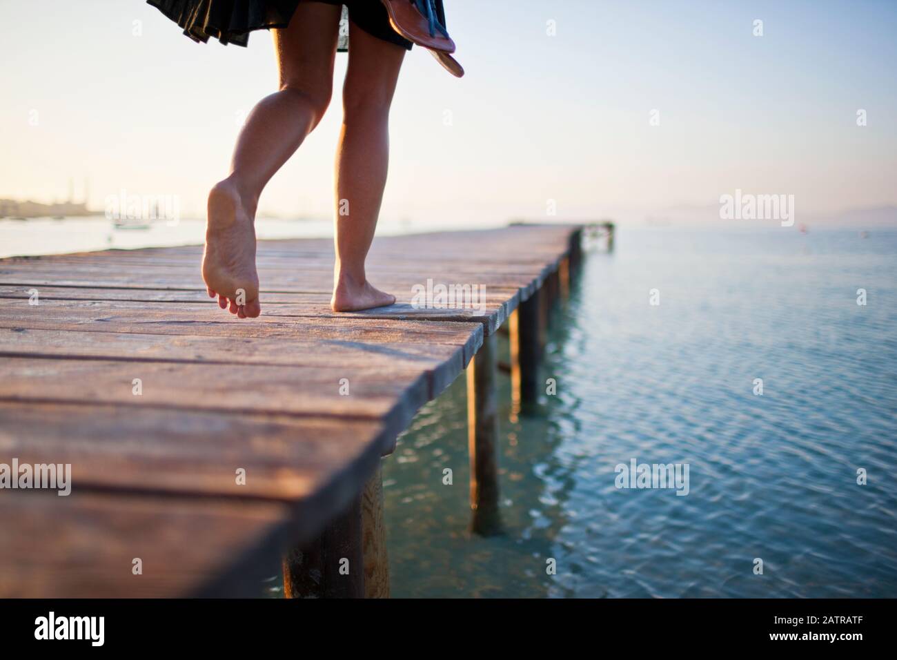 Female legs walking barefoot along hi-res stock photography and images ...
