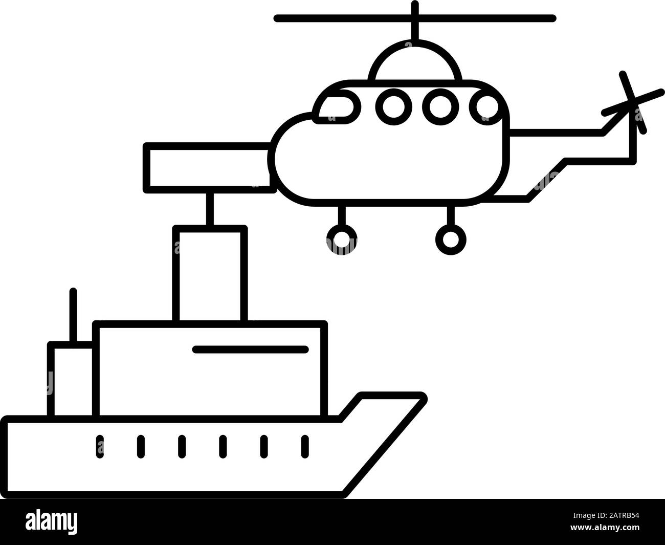 helicopter military force with ship Stock Vector Image & Art - Alamy
