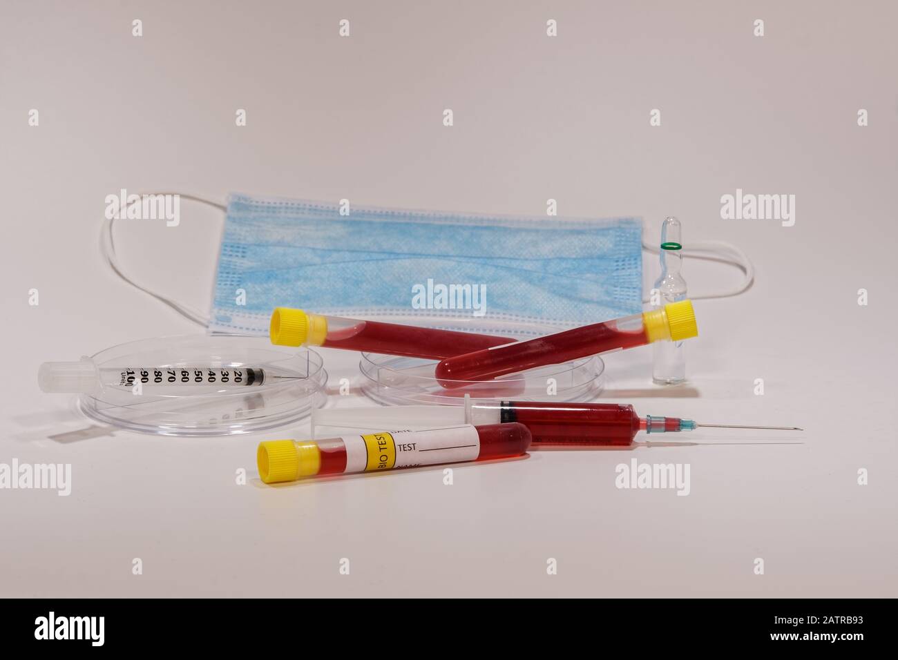 Microbiology lab medical biological virus concept. Clinical tests with ...