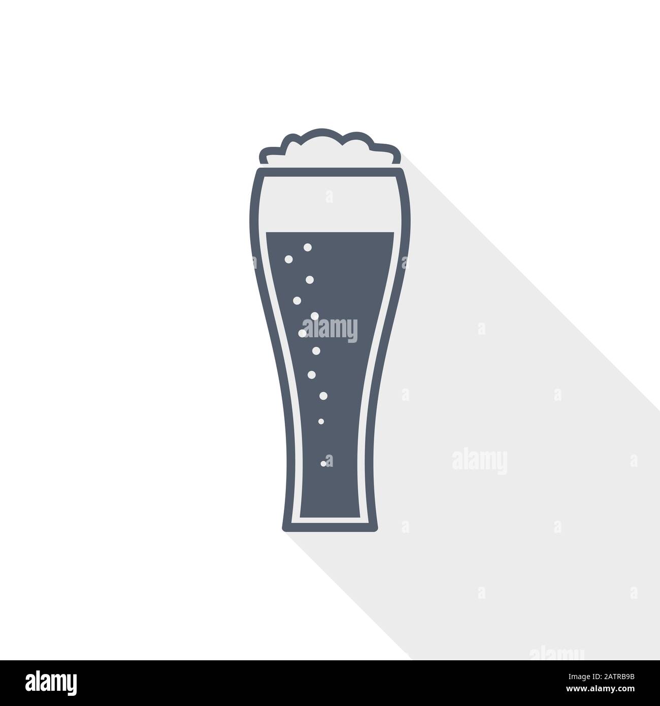 Beer in glass vector icon, lager, drink concept flat design ...