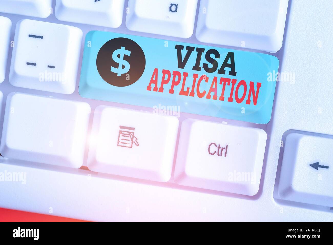 Writing note showing Visa Application. Business concept for an process ...
