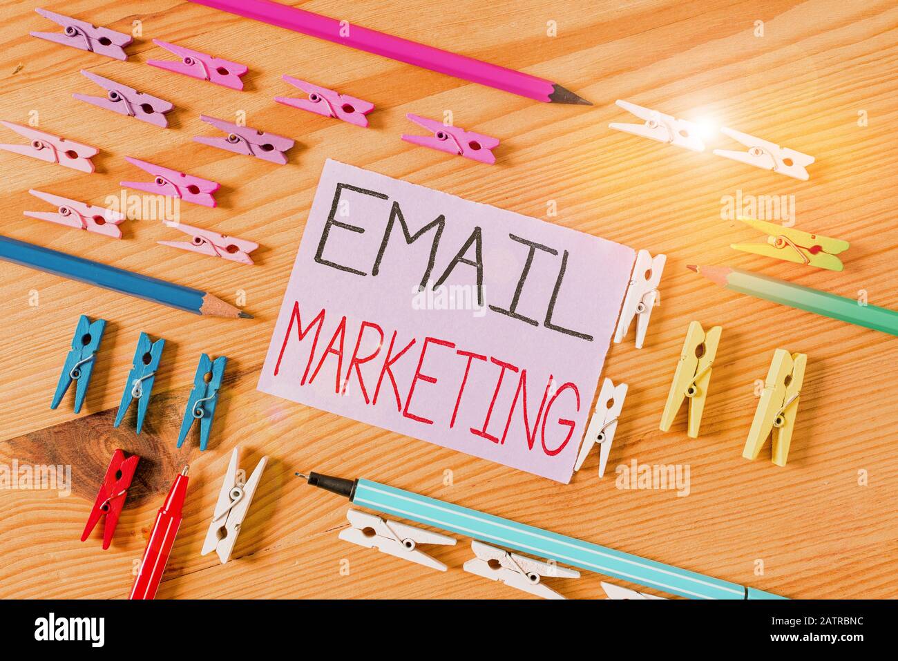 Text sign showing Email Marketing. Business photo text act of sending a ...
