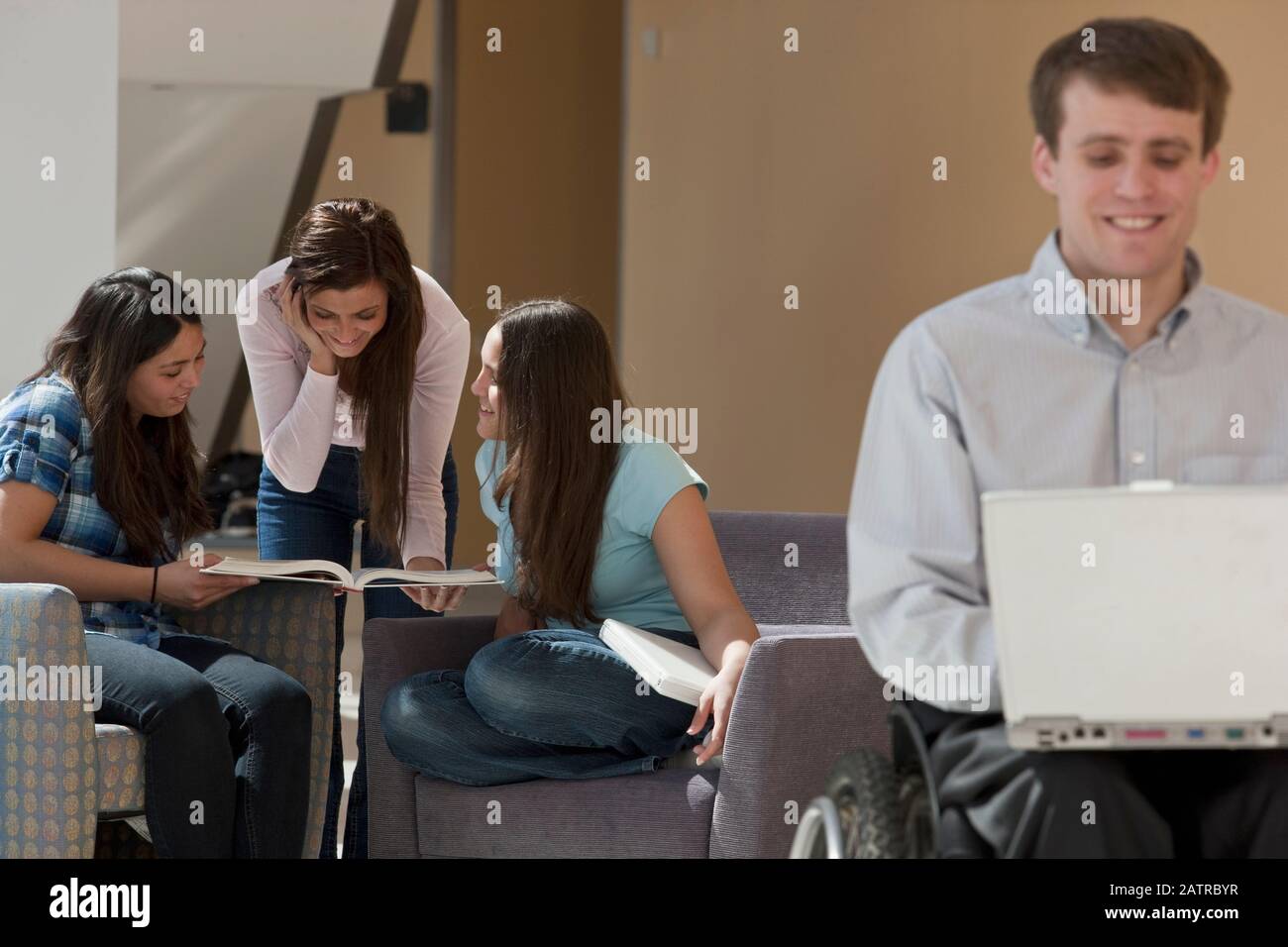College students study wheelchair hi-res stock photography and images ...