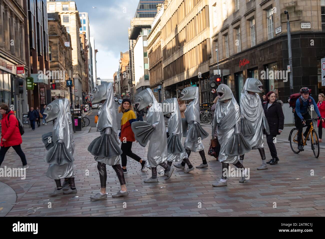 Glasgow, Scotland, UK. 4th February, 2020. Members of the group Surge ...