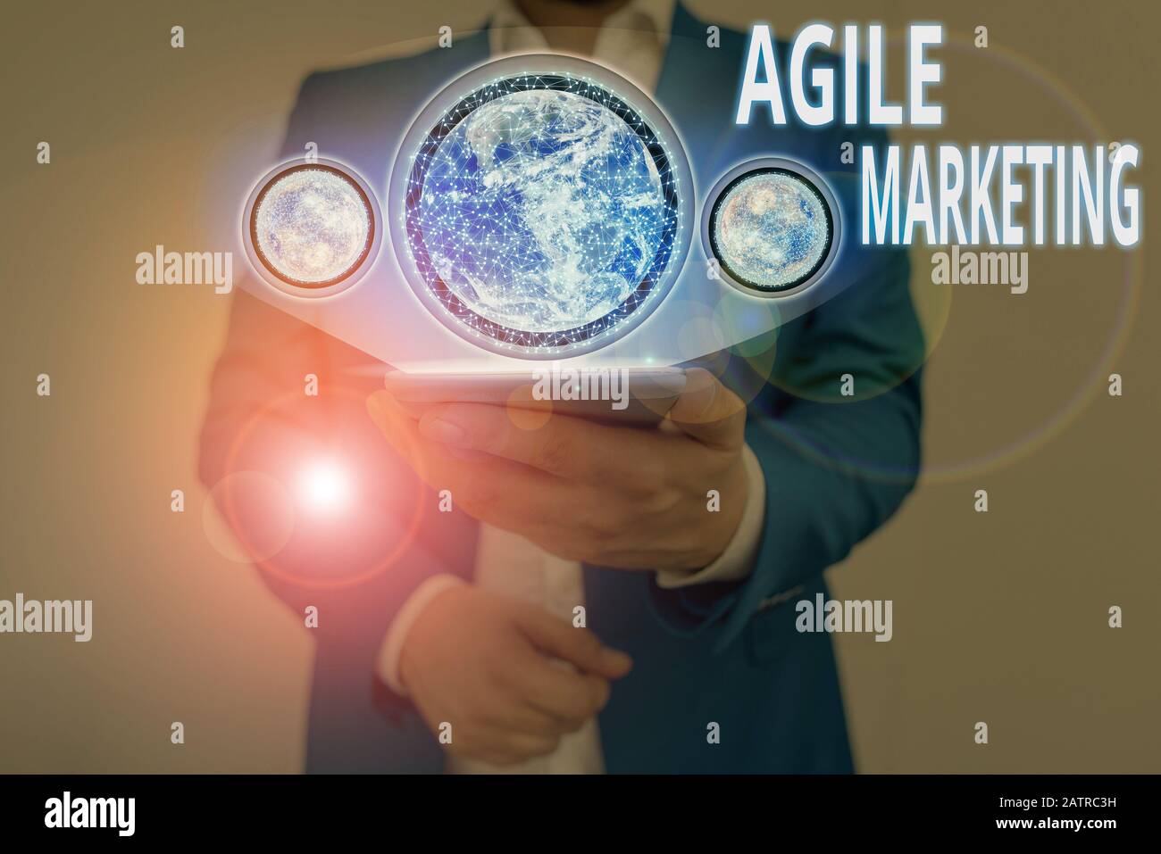 Writing note showing Agile Marketing. Business concept for focusing ...