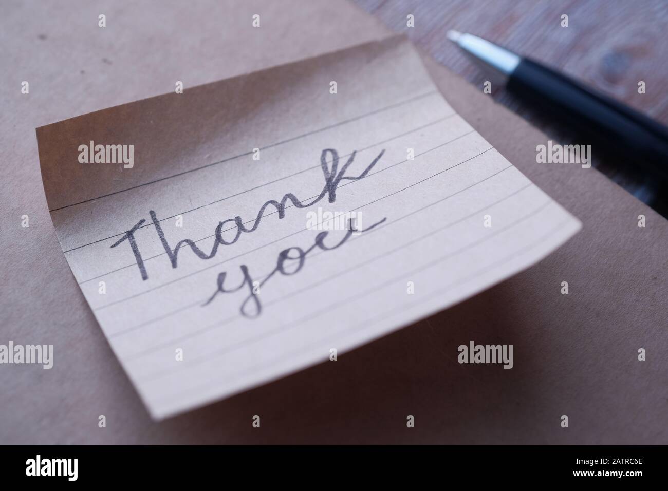 hand written thank you note on paper Stock Photo - Alamy