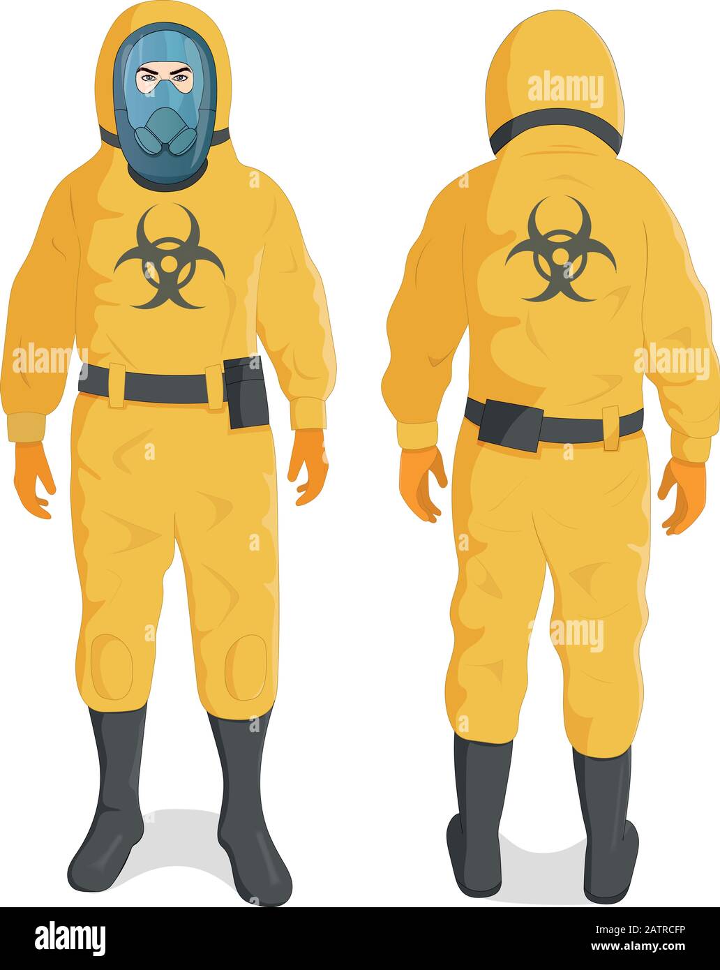 Man in Yellow Radiation Protective Suit and Helmet, Chemical or ...