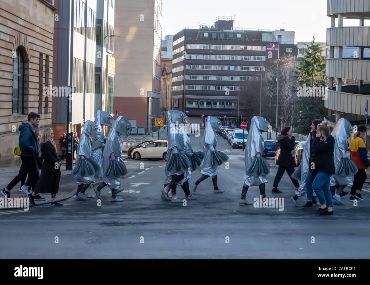Glasgow, Scotland, UK. 4th February, 2020. Members of the group Surge ...