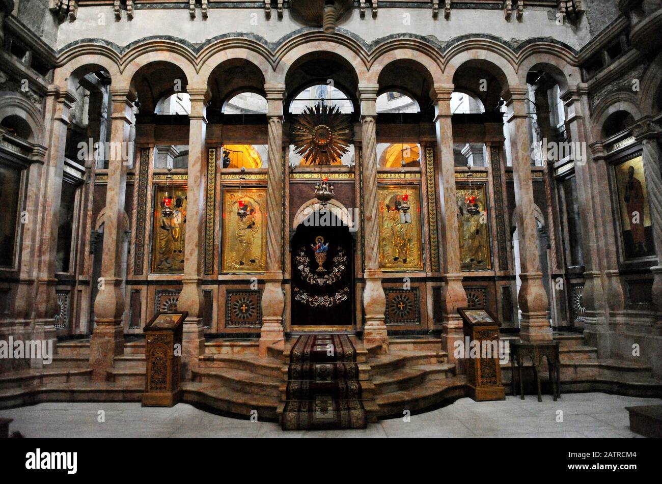 Israel, Jerusalem. Church of the Holy Sepulchre. The Katholikon Chapel ...