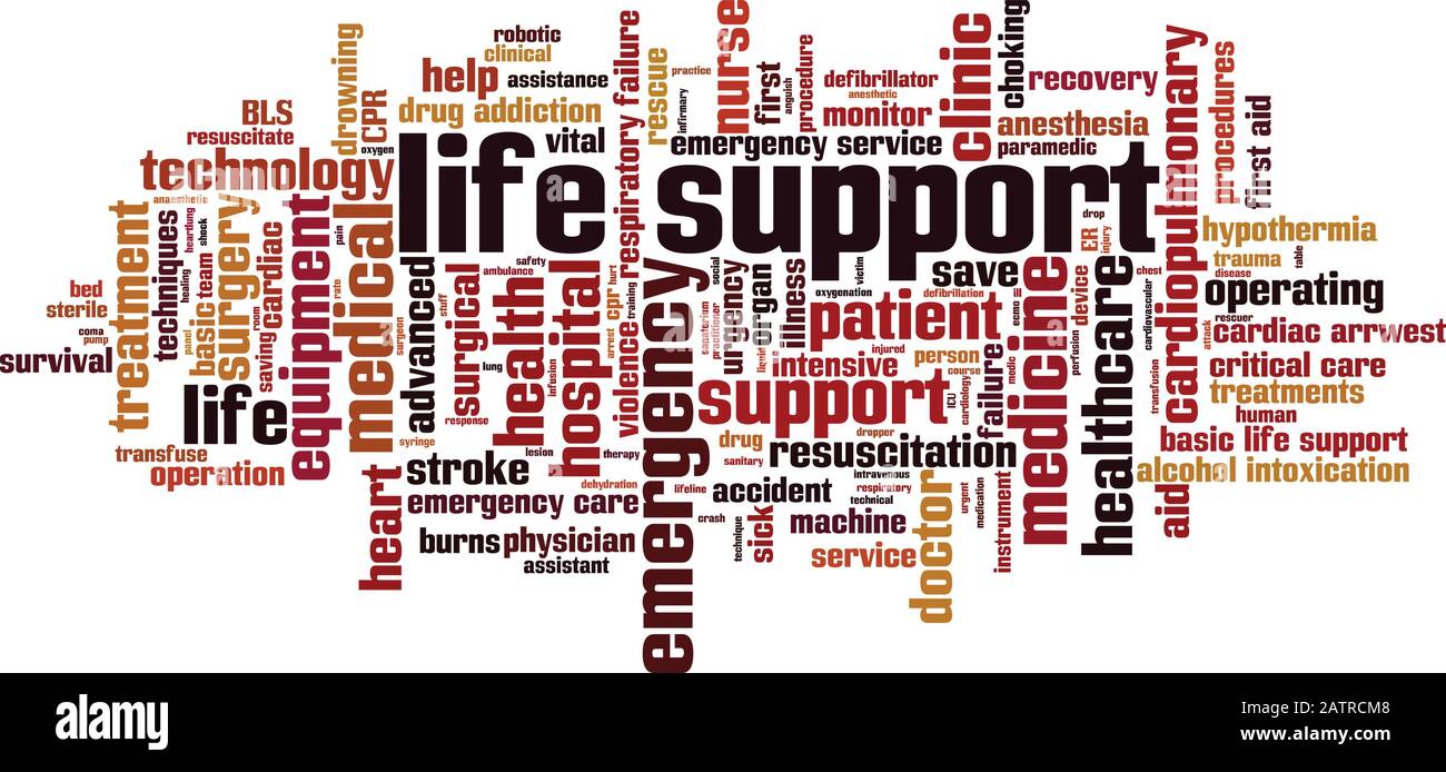 Life support word cloud concept. Collage made of words about life ...