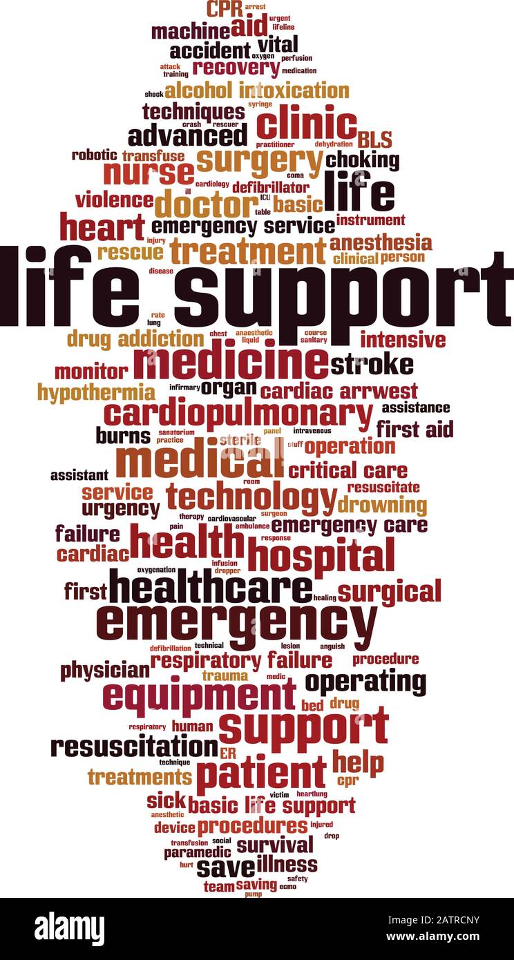 Life support word cloud concept. Collage made of words about life ...