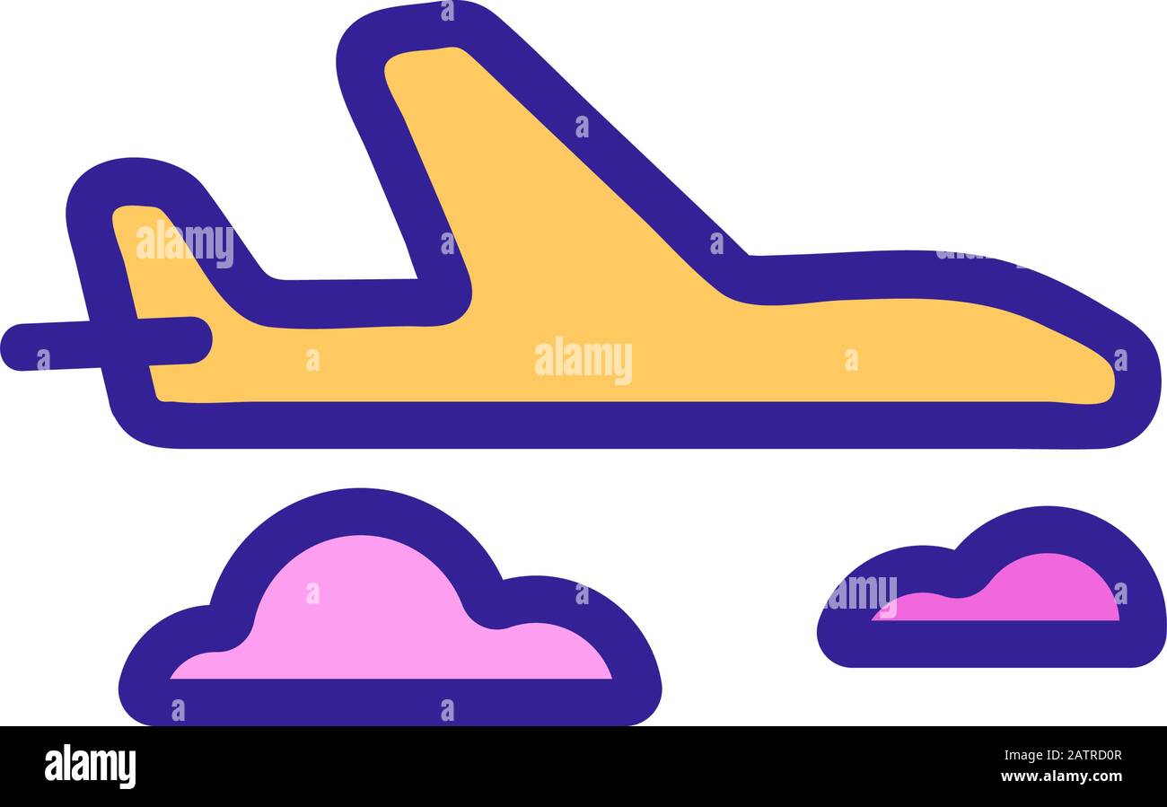 Plane in the sky icon vector. Isolated contour symbol illustration ...