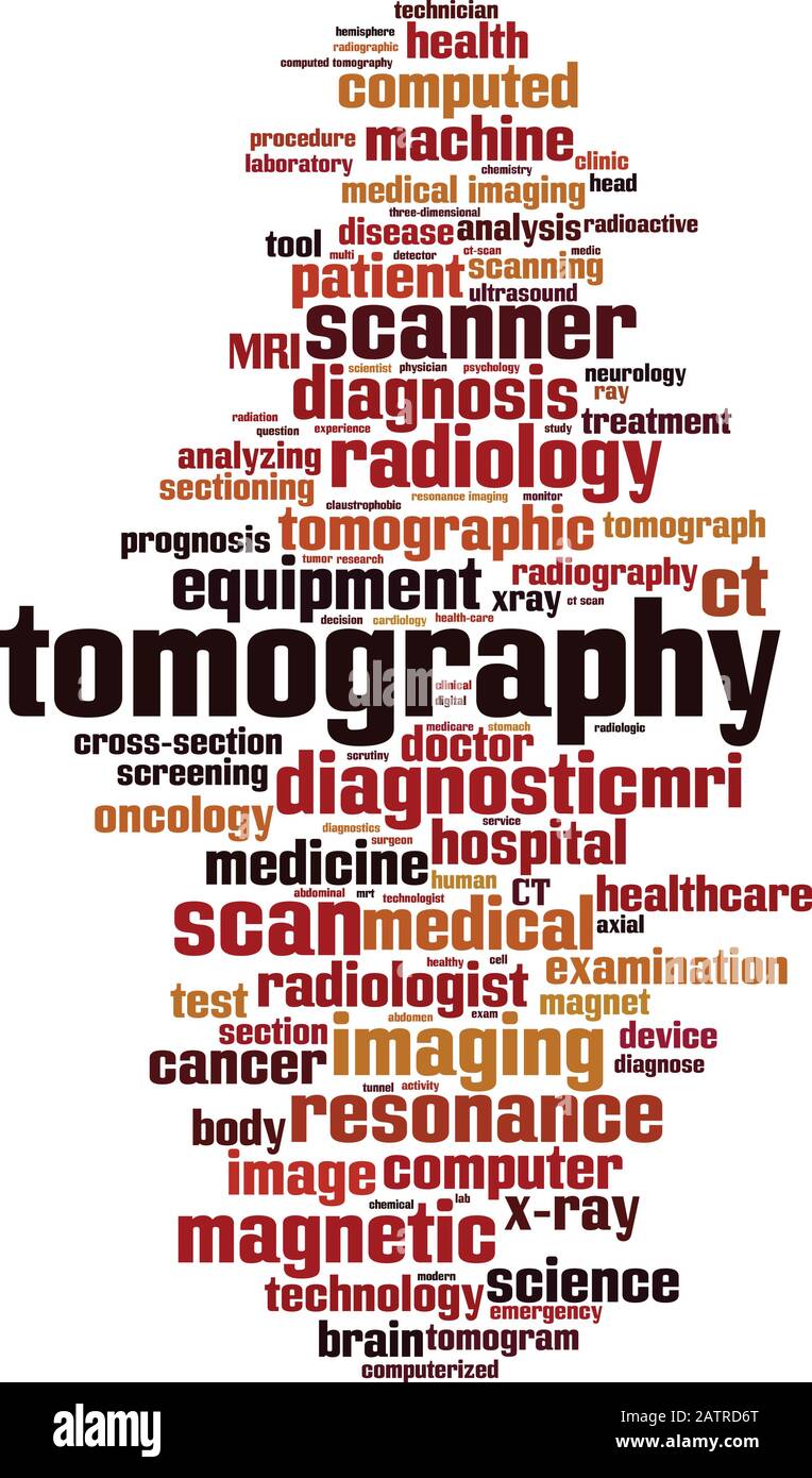 Tomography word cloud concept. Collage made of words about tomography ...