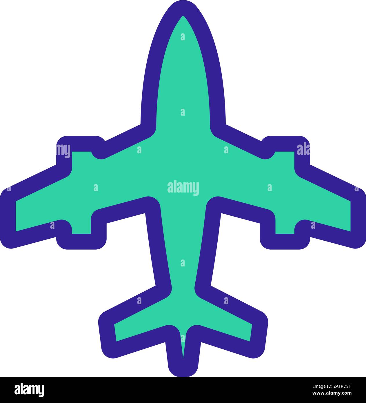 Passenger plane icon vector. Isolated contour symbol illustration Stock ...