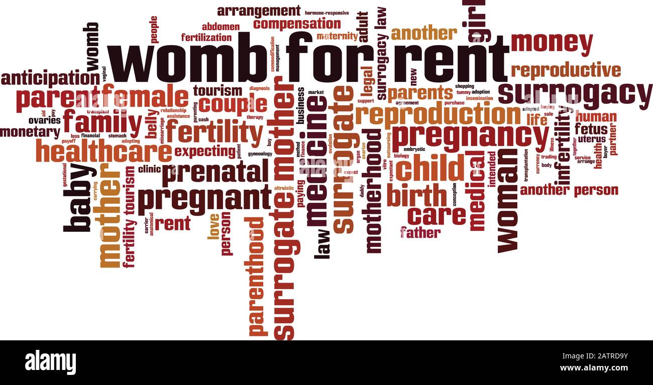 Womb for rent word cloud concept. Collage made of words about womb for ...
