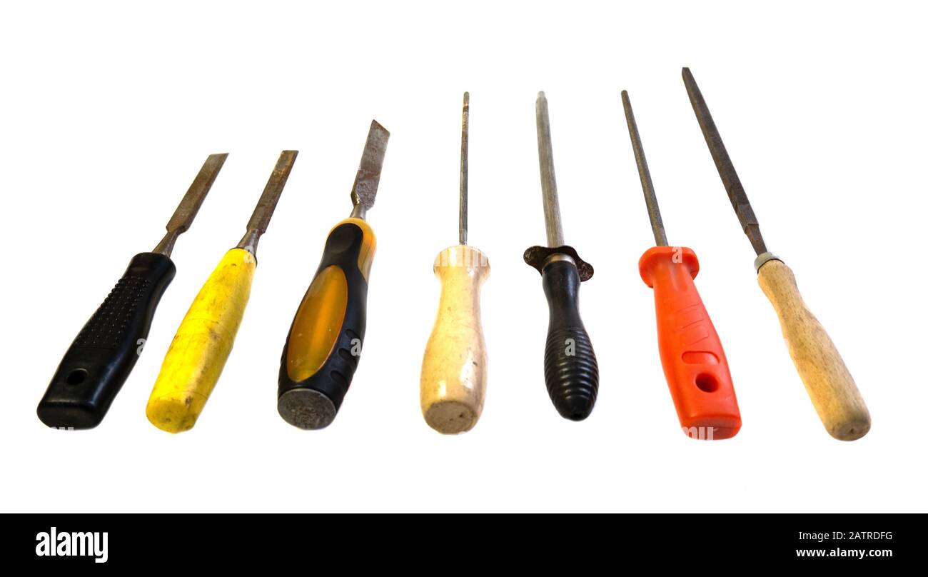 A set of different types of chisels and files Stock Photo - Alamy