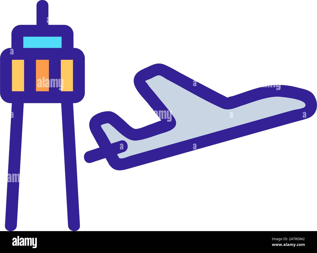 Plane and air radar icon vector. Isolated contour symbol illustration ...