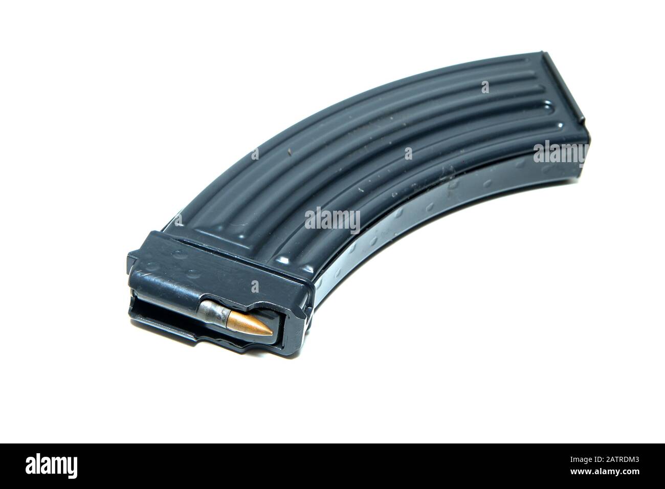 The old magazine from the soviet assault rifle with one piece of ammo ...