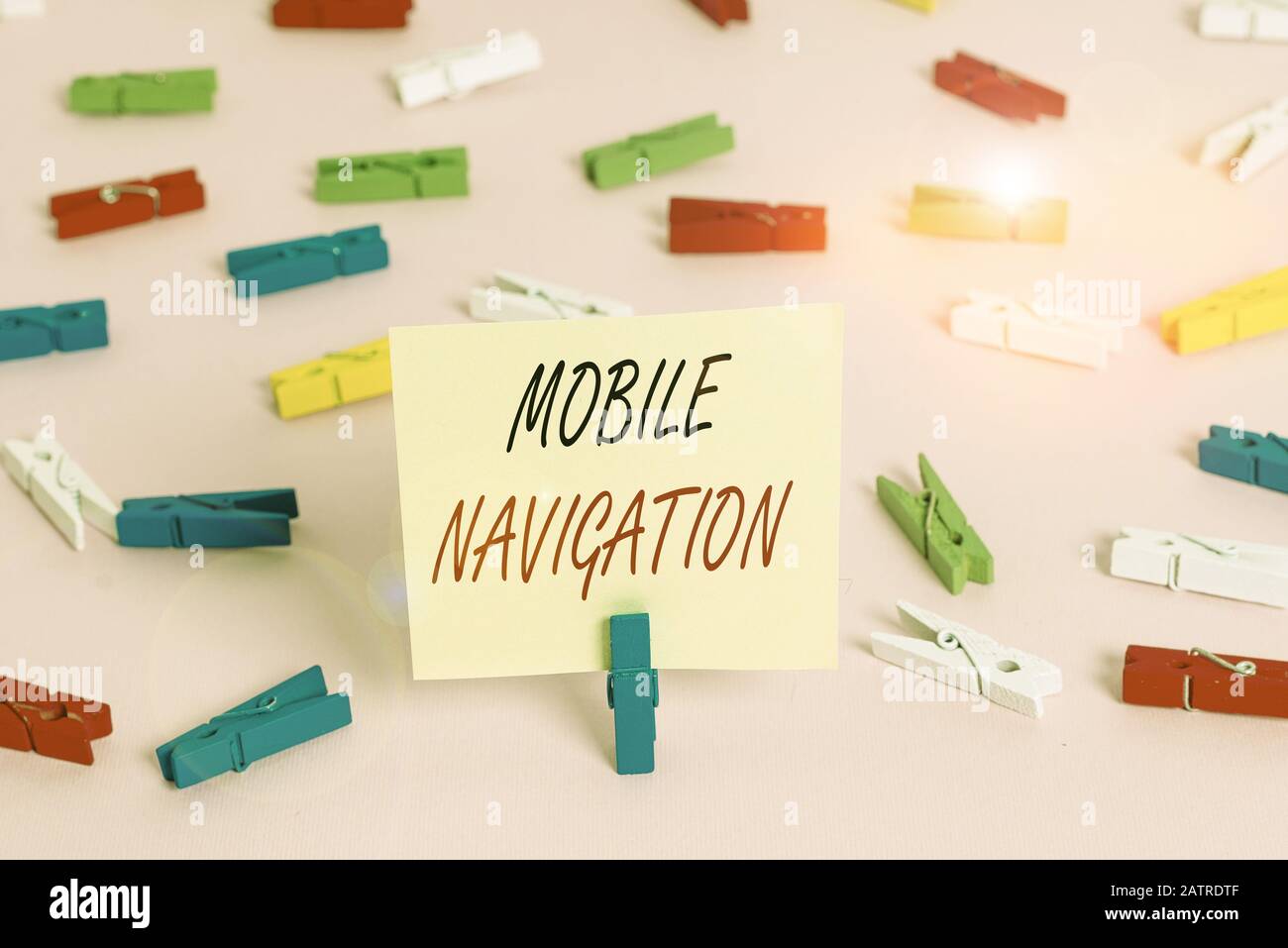 Writing note showing Mobile Navigation. Business concept for graphical ...