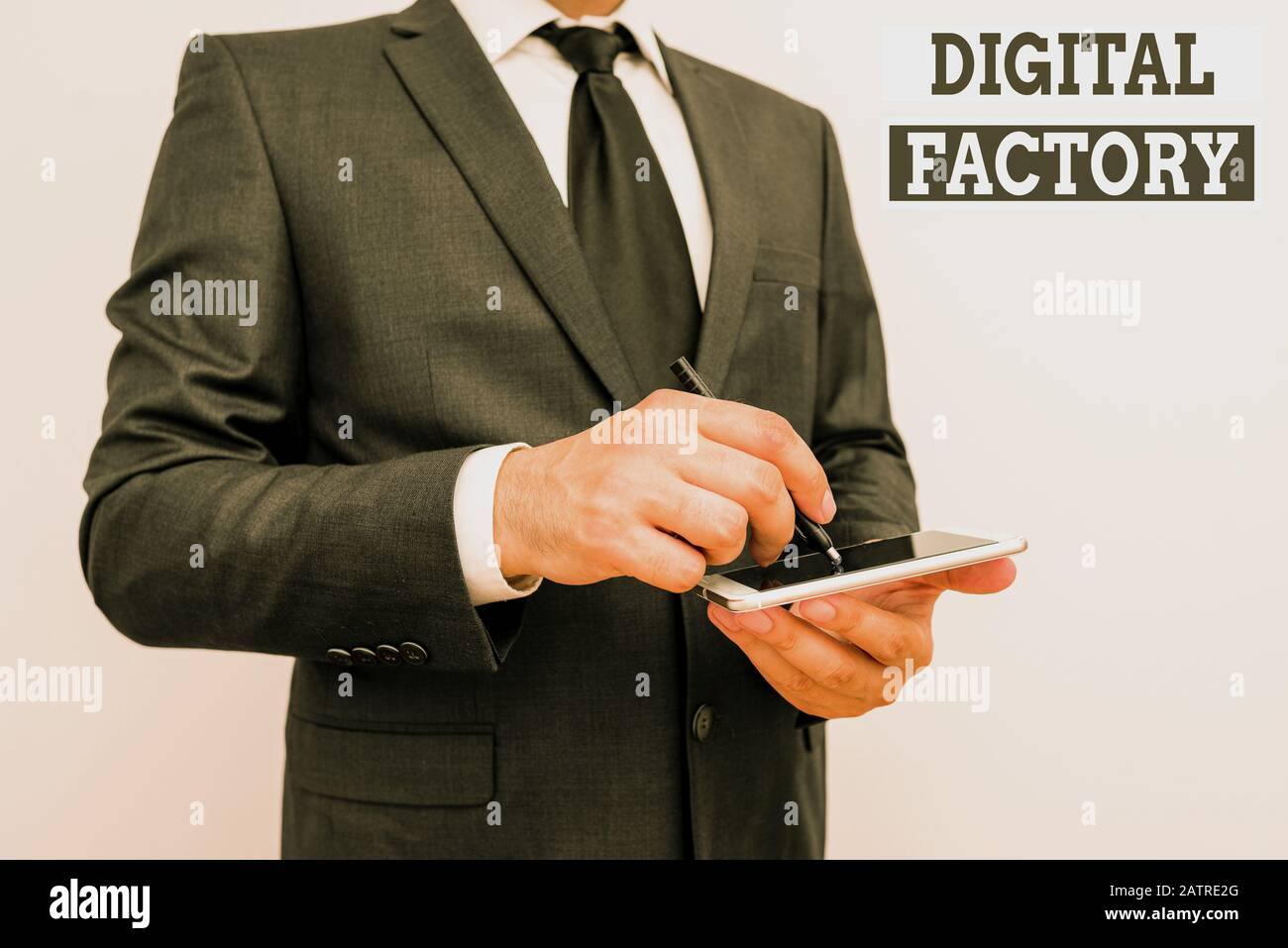 Conceptual hand writing showing Digital Factory. Concept meaning uses ...