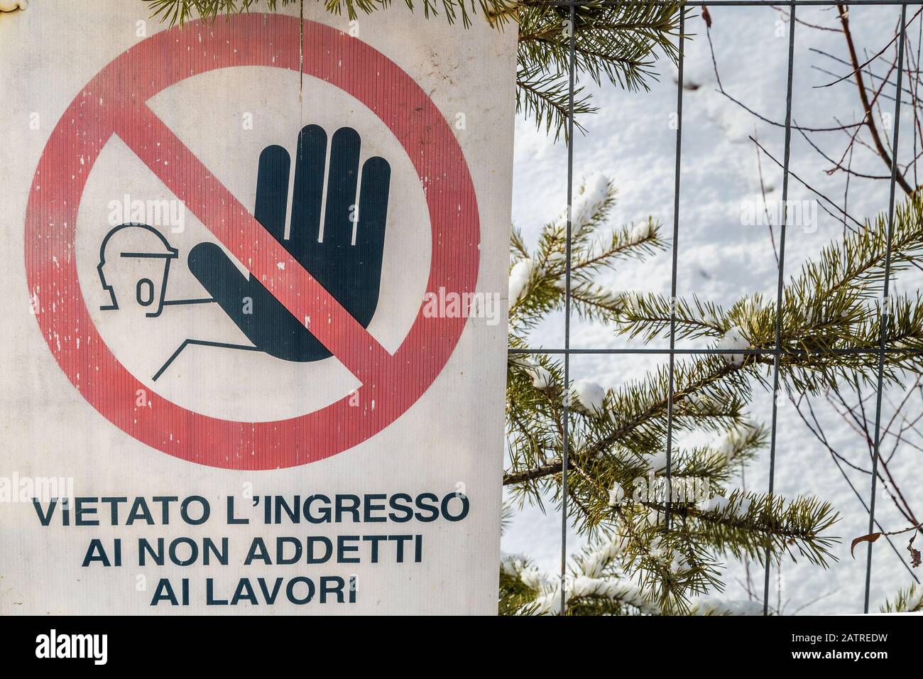 warning signboard about entry for non-professionals is forbidden in ...