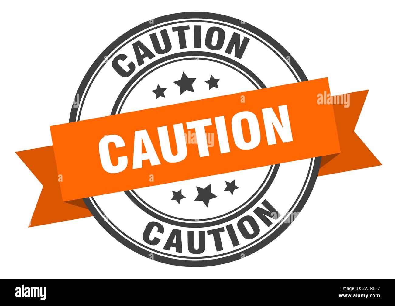 caution label. cautionround band sign. caution stamp Stock Vector Image ...