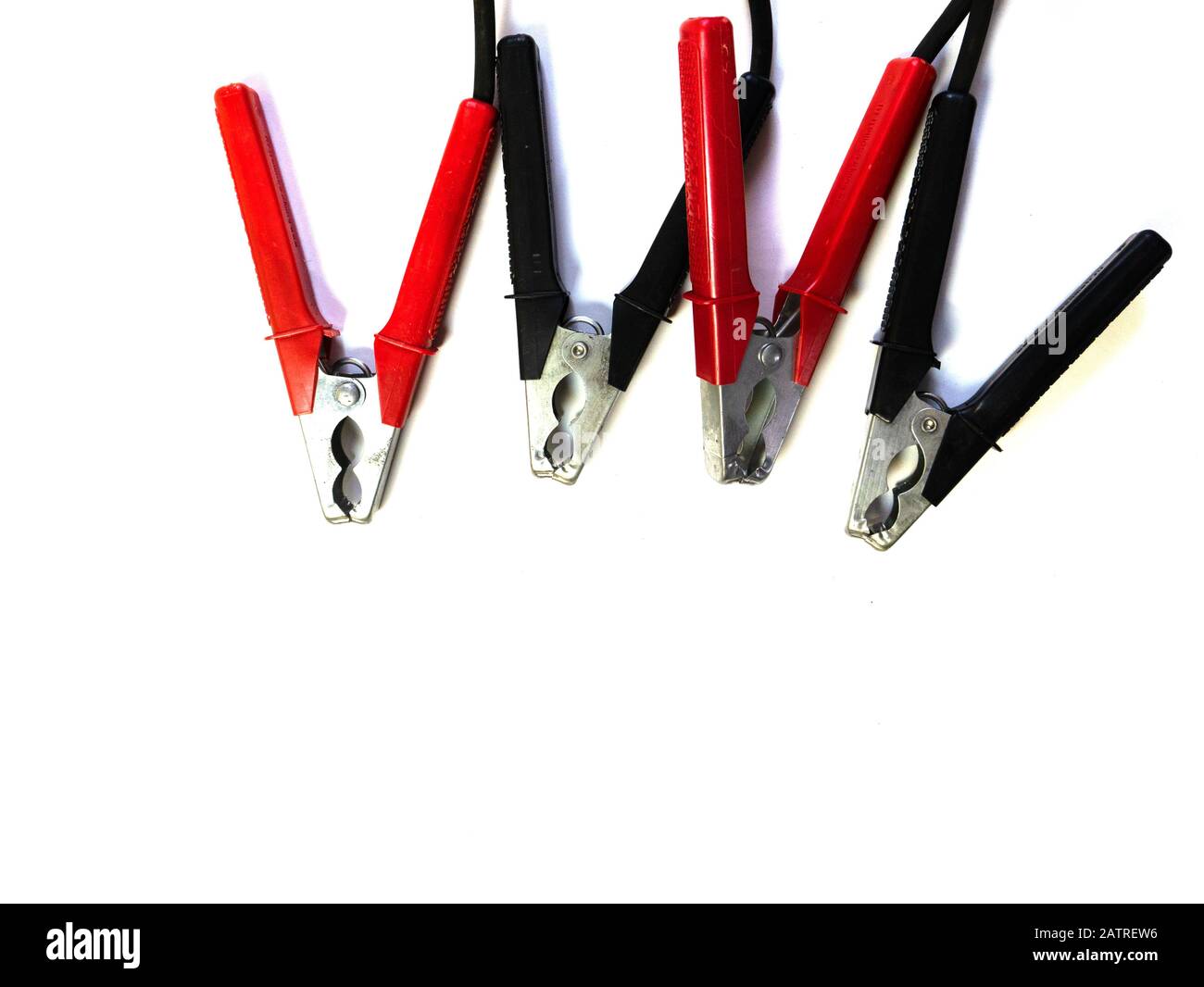 Starting wires, red and blue terminals Stock Photo - Alamy