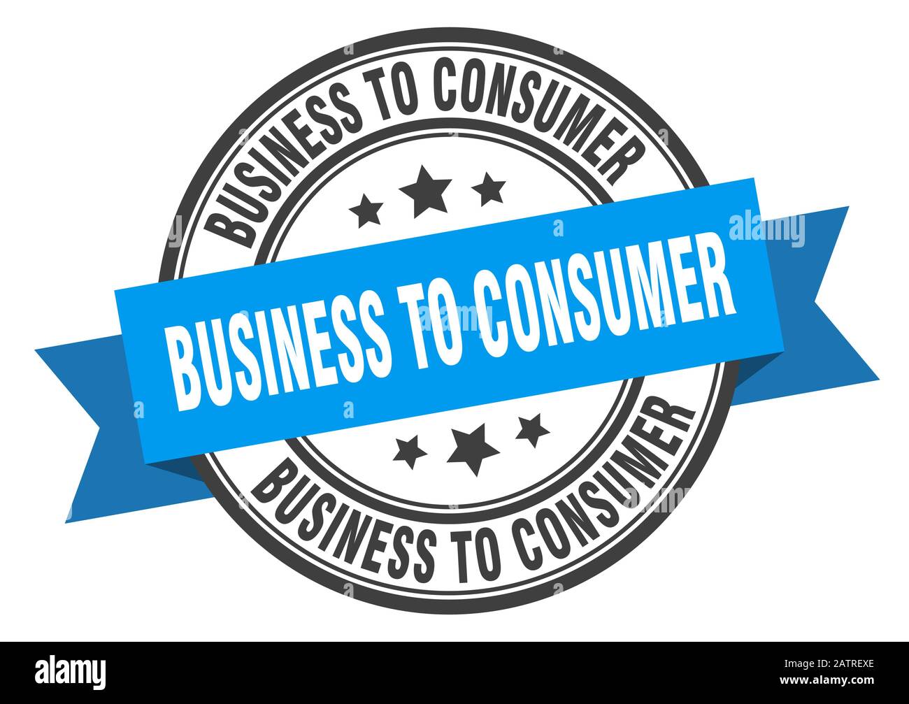 business to consumer label. business to consumerround band sign ...