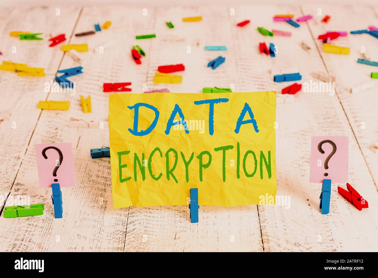 Conceptual hand writing showing Data Encryption. Concept meaning Conversion of data into code ...