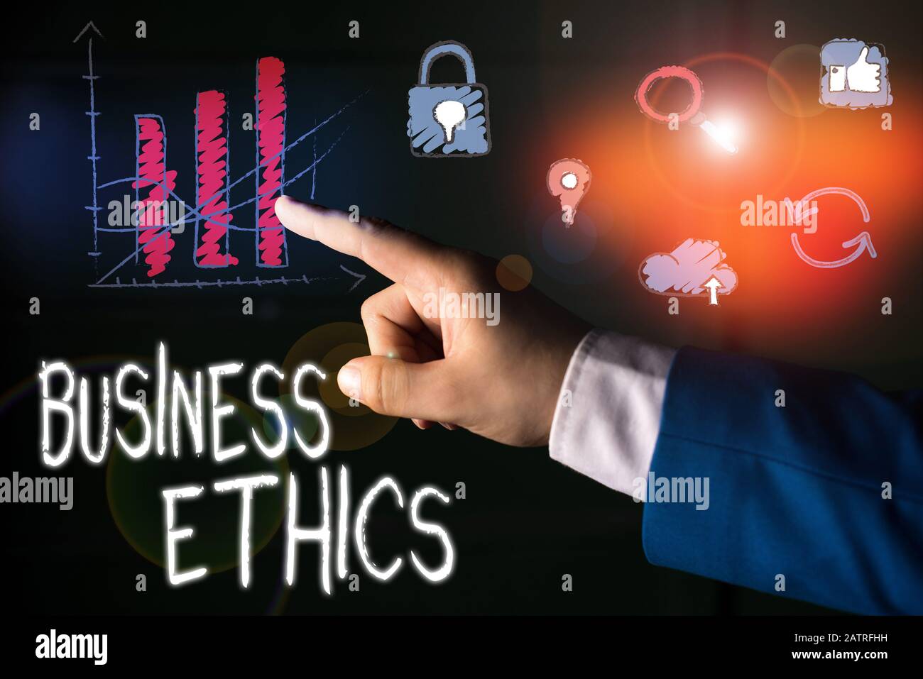 Text sign showing Business Ethics. Business photo text study of ...